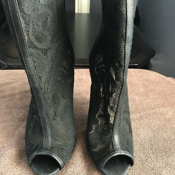Shoes | Black Mesh Bootie | Poshmark